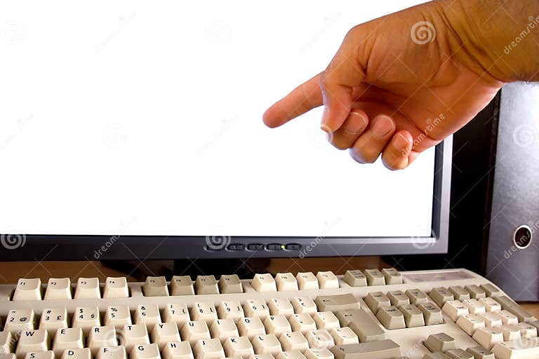 Finger on PC stock photo. Image of board, demonstration - 6563206