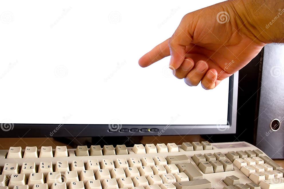 Finger on PC stock photo. Image of board, demonstration - 6563206
