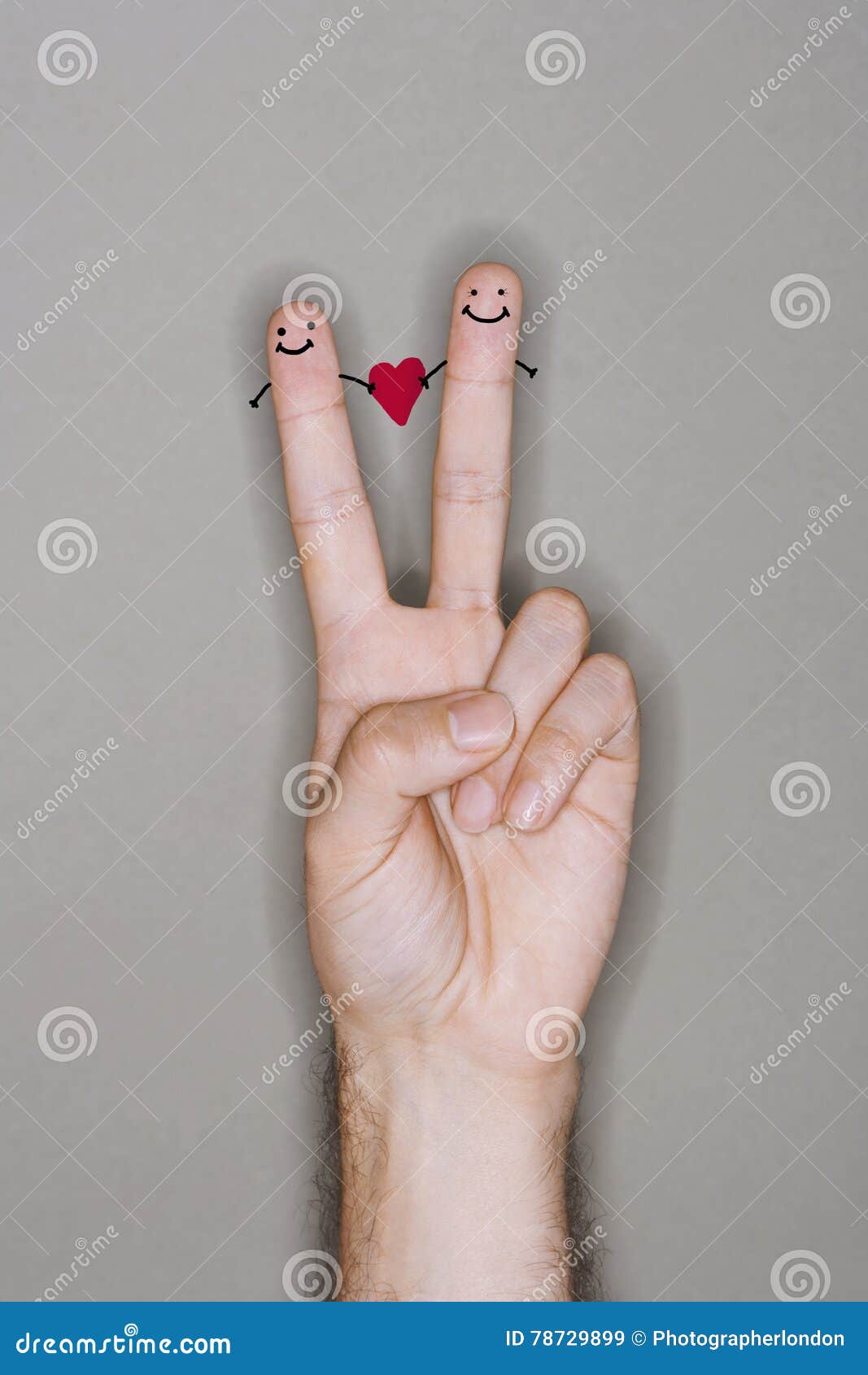 Finger People Drawn on Caucasian Hand Stock Image - Image of human ...