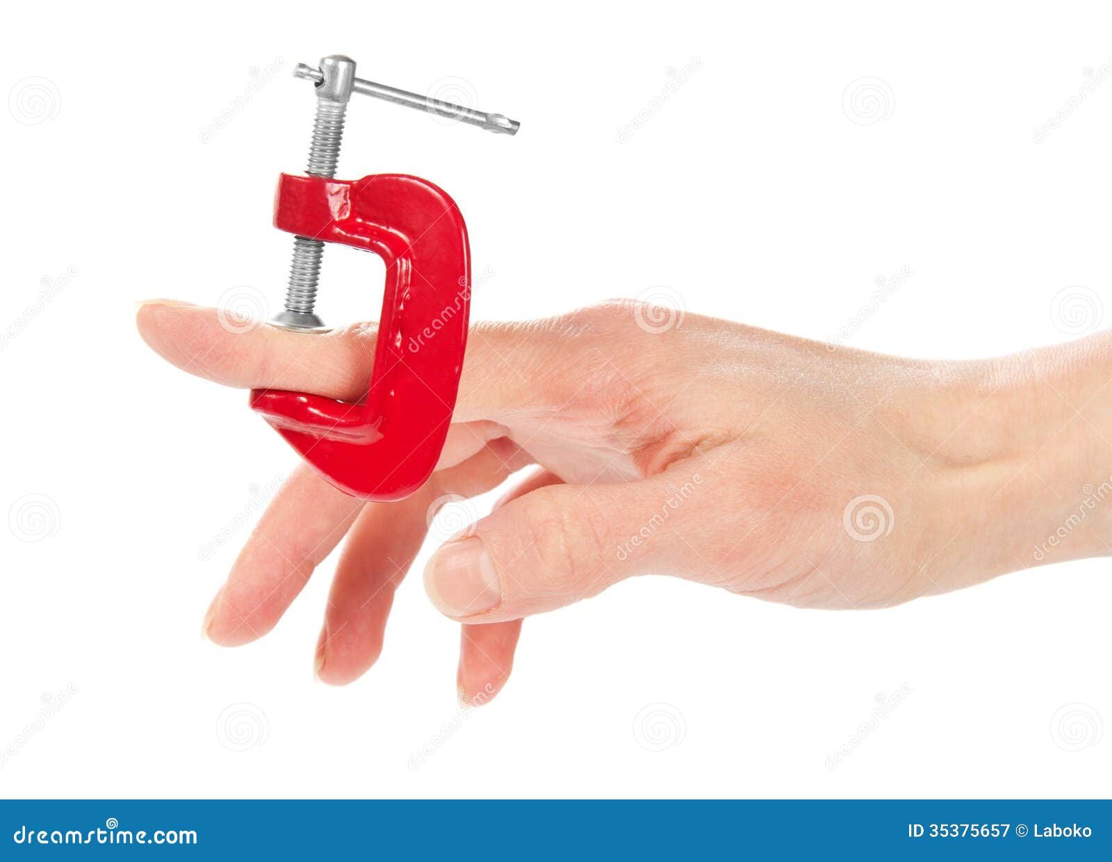 Finger of the Person in a Vice Stock Image - Image of construction ...