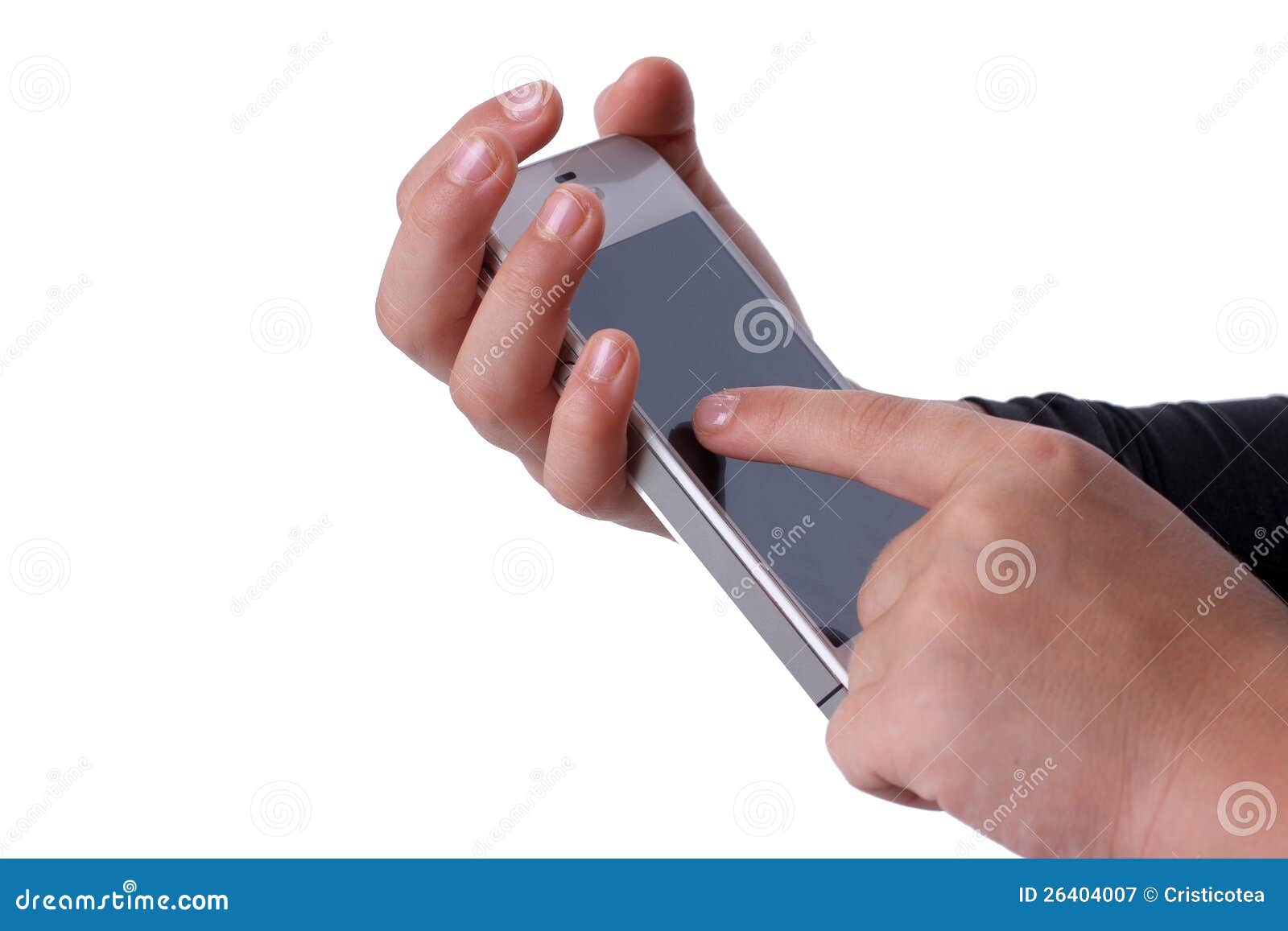 Finger on phone stock image. Image of human, front, digital - 26404007