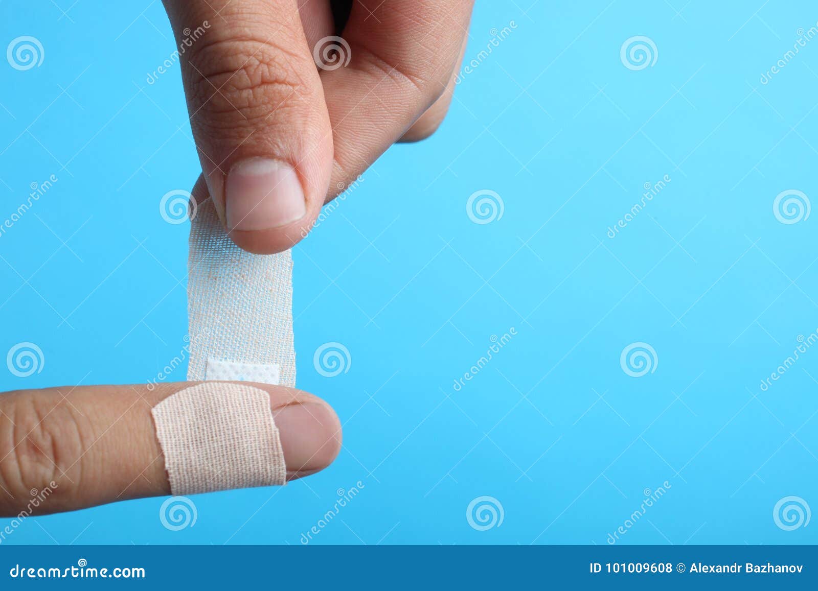 Finger with a plaster stock photo. Image of scratch - 101009608