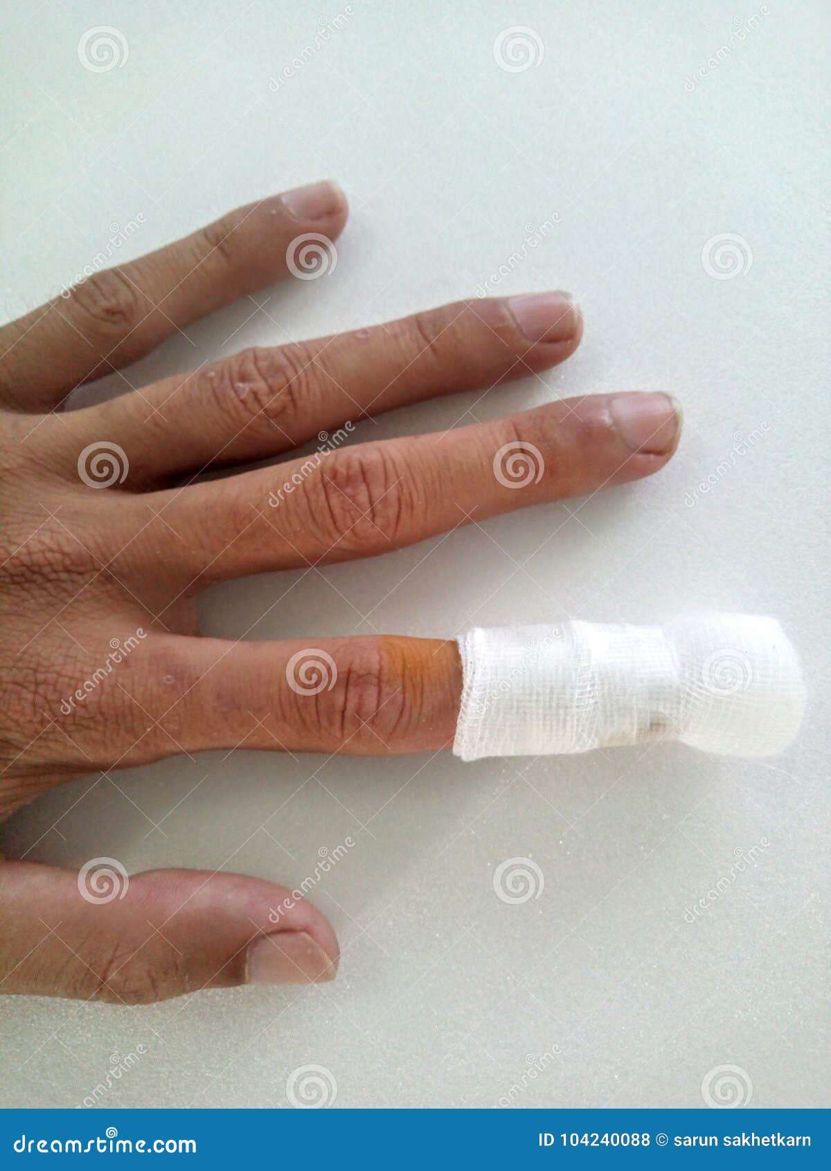 Finger with plaster stock photo. Image of protect, patient - 104240088