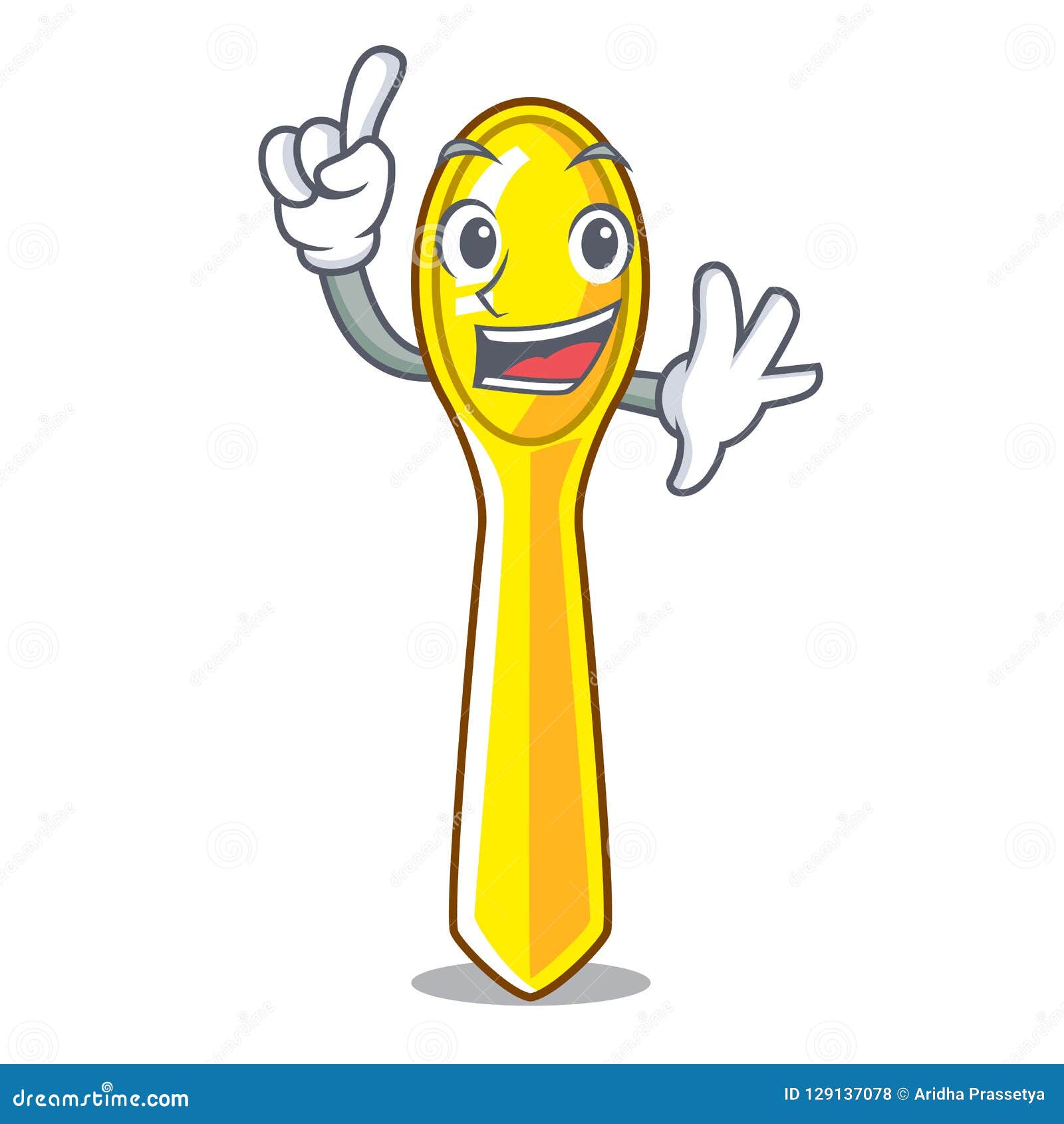 Finger Plastic Kitchen Spoon Isolated on Mascot Stock Vector ...