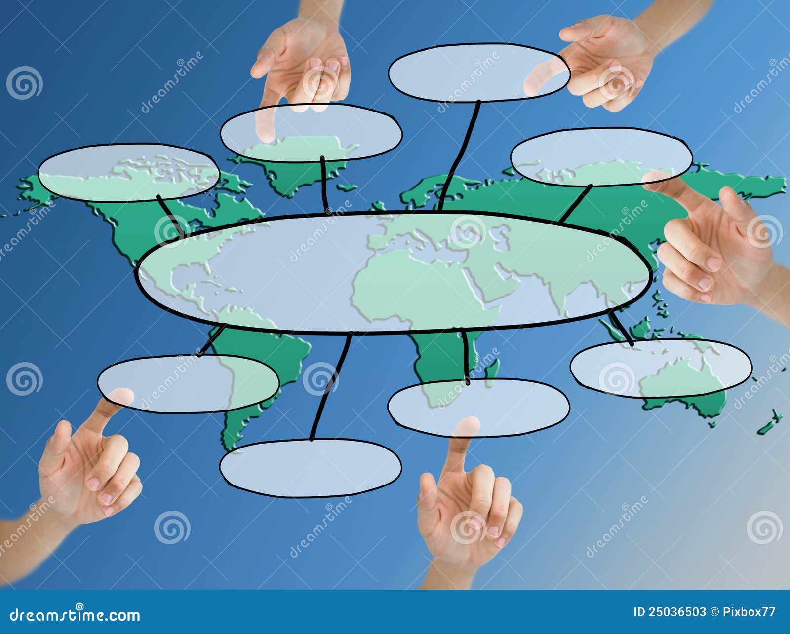 Finger Point On Blank Diagram And World Map Royalty-Free Stock Photo ...