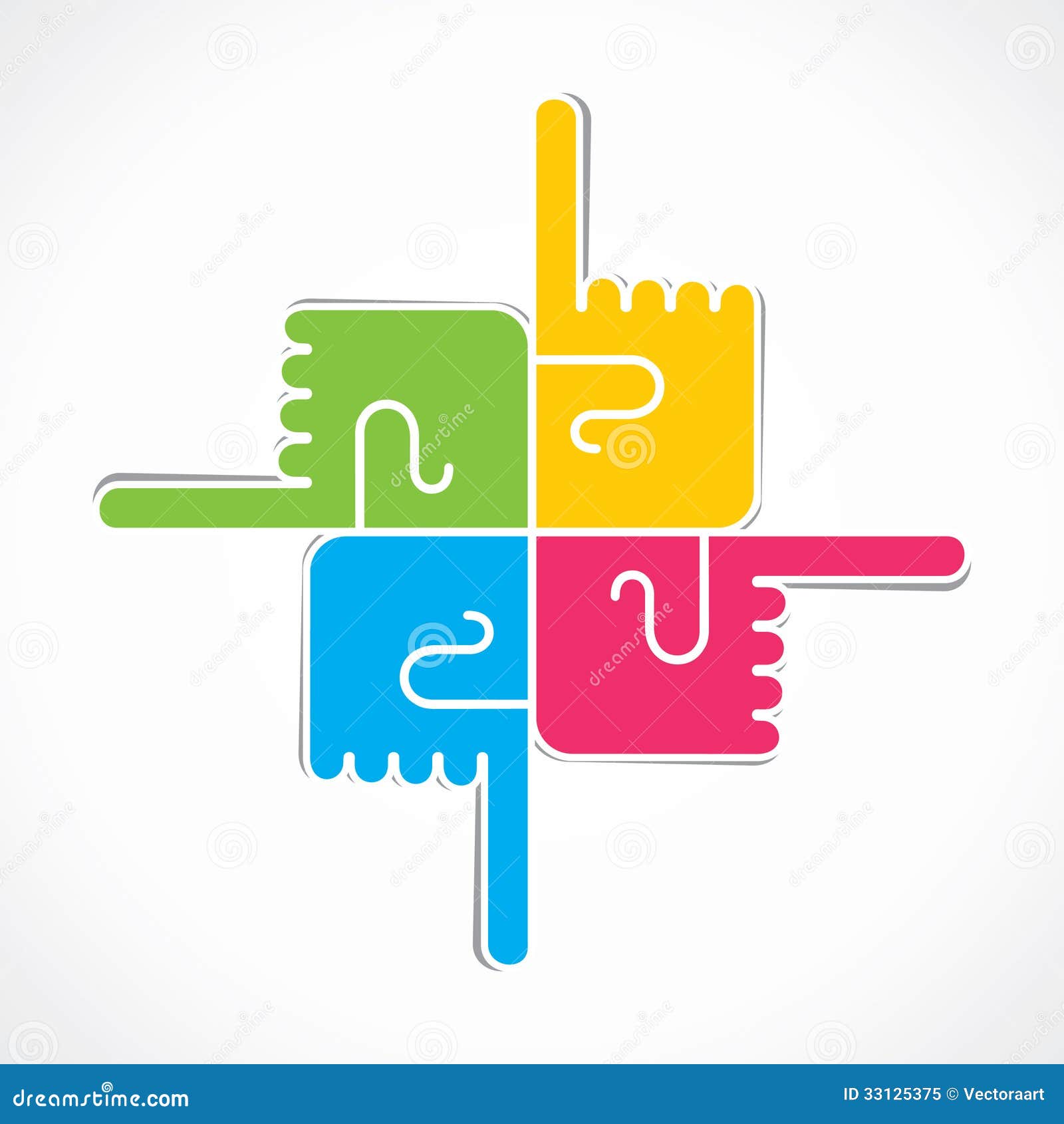 Finger Point Every Direction Stock Vector - Illustration of green ...