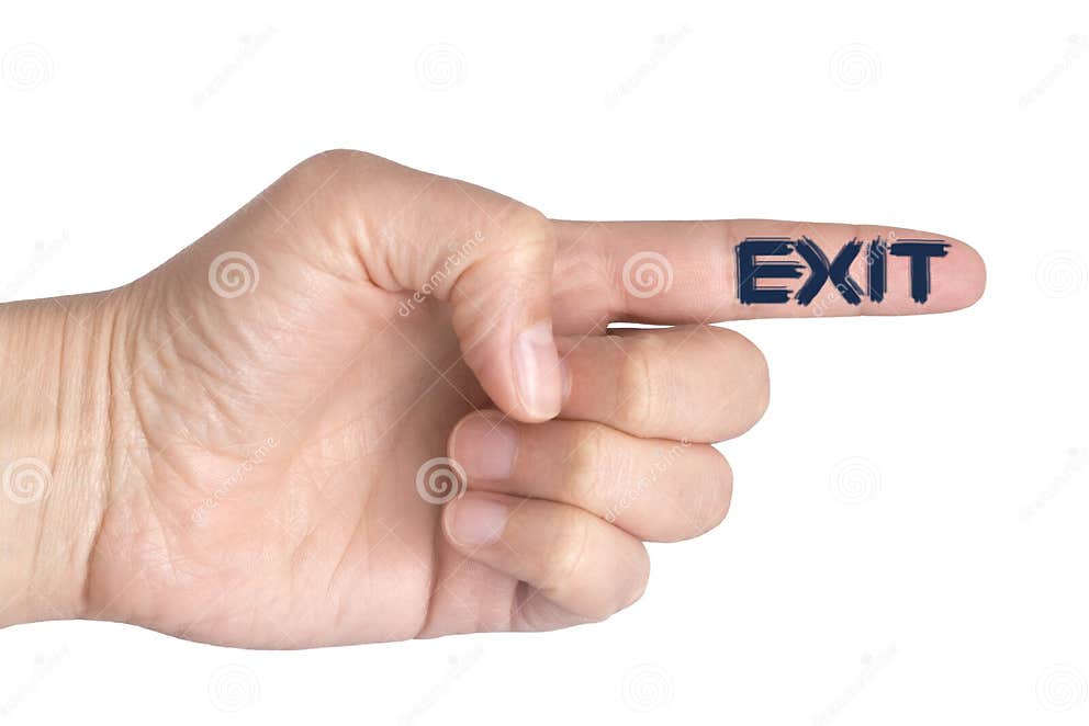 Finger point exit sign stock image. Image of black, path - 4830659