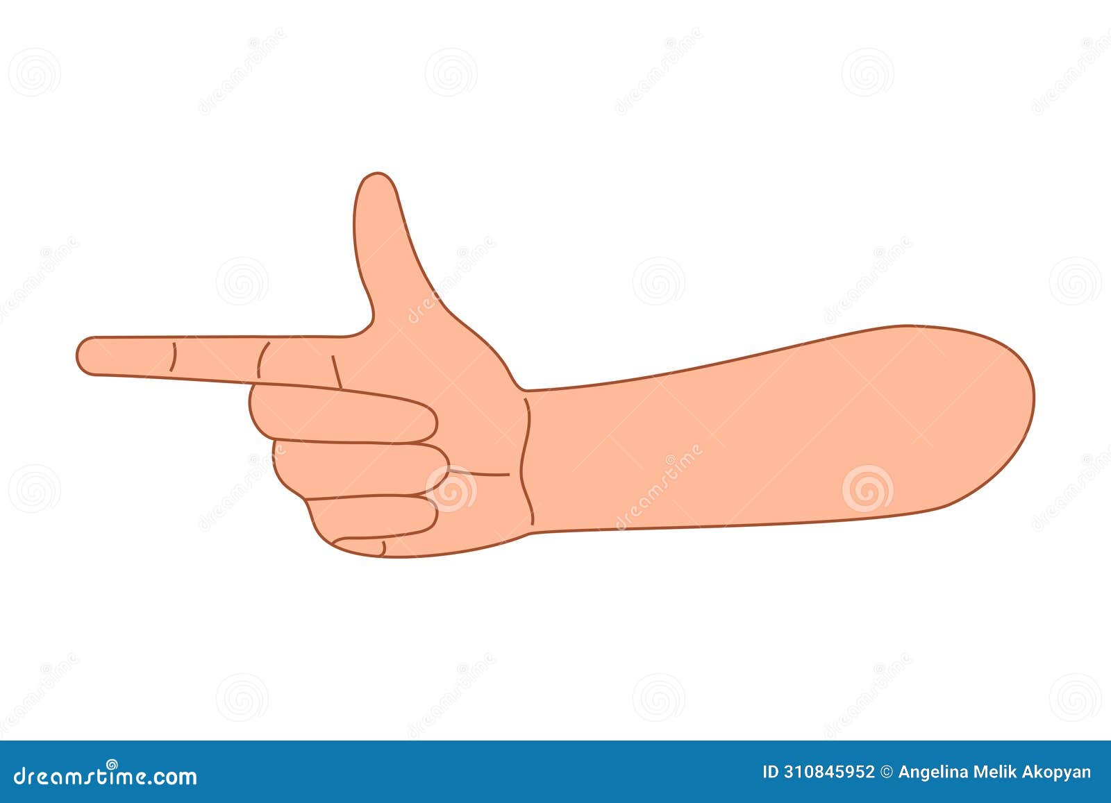 Finger Point Isolated White Background Stock Vector - Illustration of ...