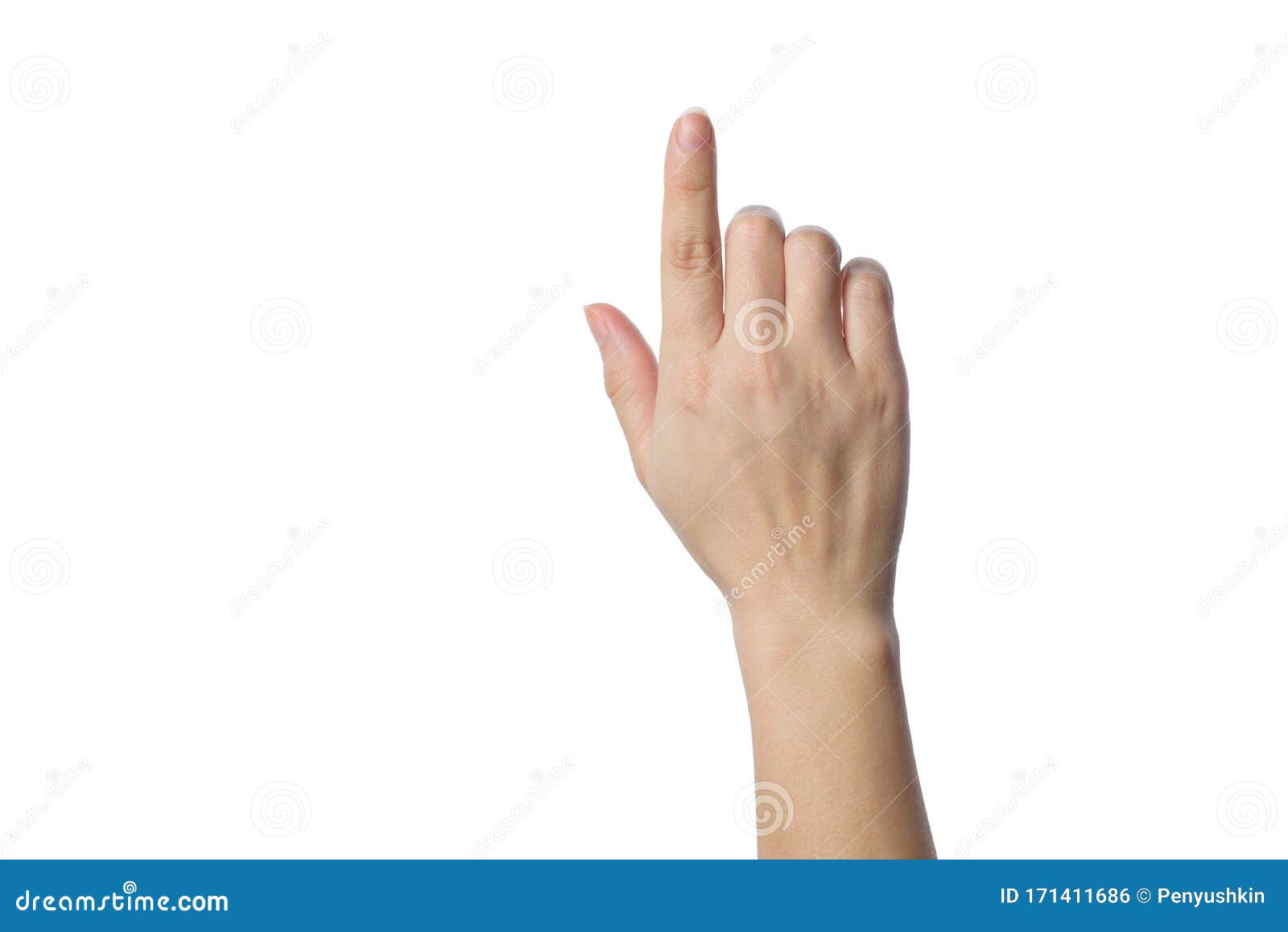 Finger Point Up. Female Hand Show Something Stock Photo - Image of ...