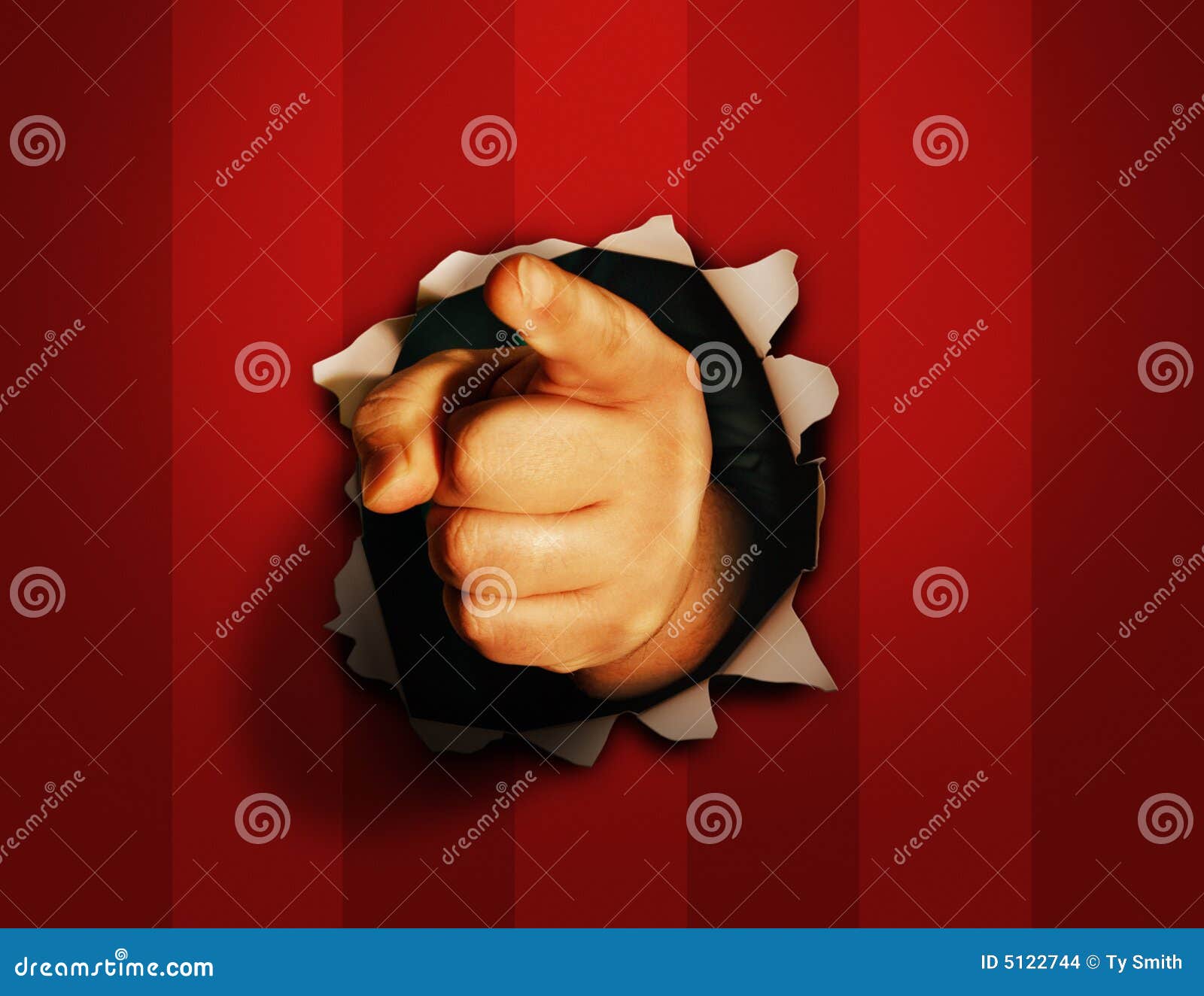 Finger Pointed through Wall Stock Photo - Image of indicate, forcefully ...