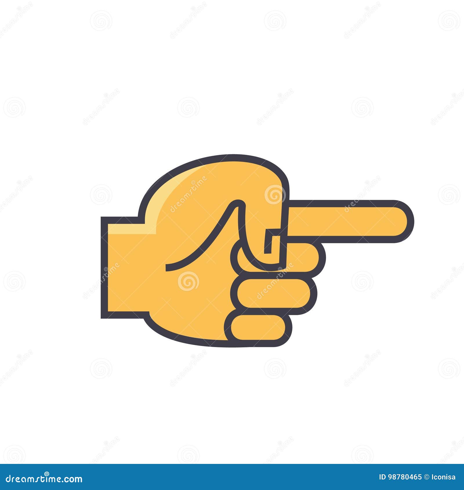 Pointer Finger Vector Icon, Flat Cartoon Line Emoticon Thumb Point Hand ... Pointer Finger Vector Icon, Flat Cartoon Line Emoticon Thumb Point Hand ...