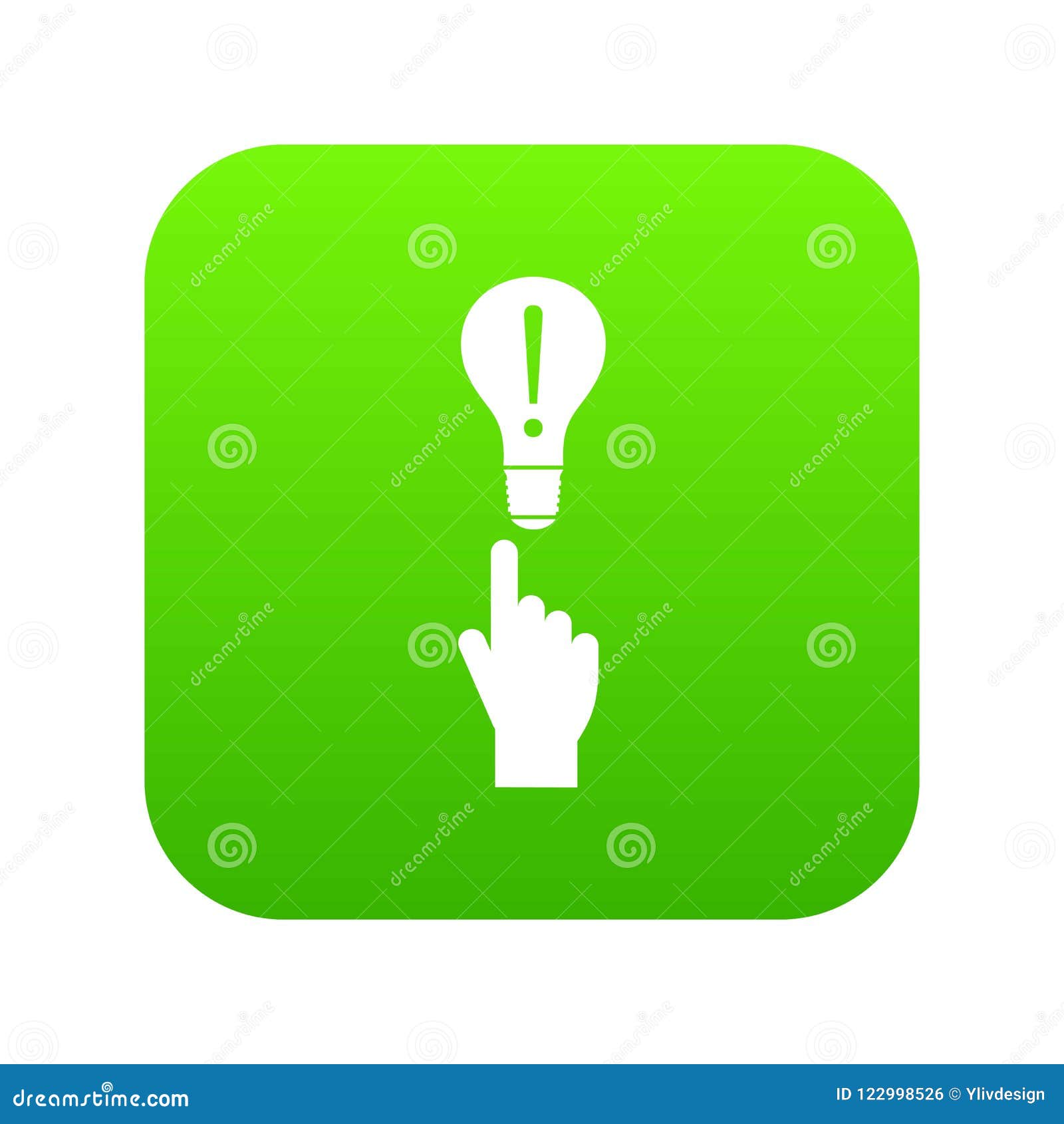 A Finger Pointer and Light Bulb Icon Digital Green Stock Vector ...
