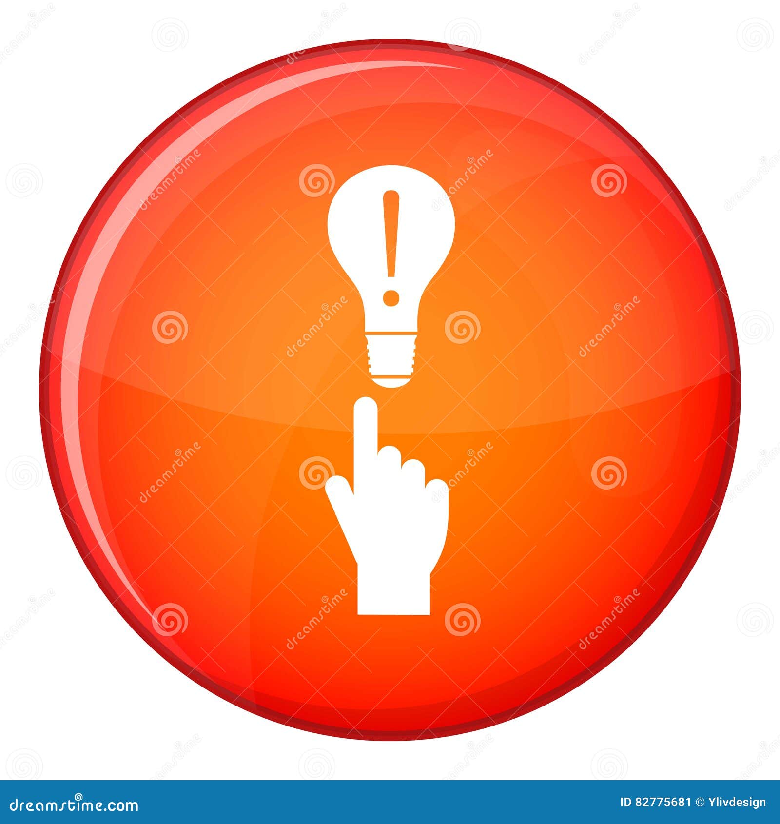 A Finger Pointer and Light Bulb Icon, Flat Style Stock Vector ...