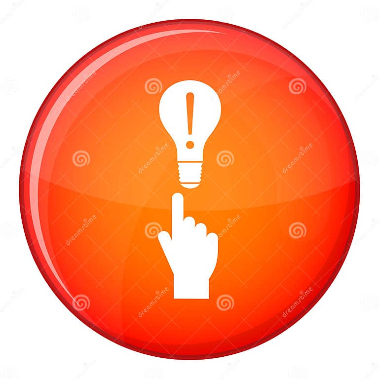 A Finger Pointer and Light Bulb Icon, Flat Style Stock Vector ...