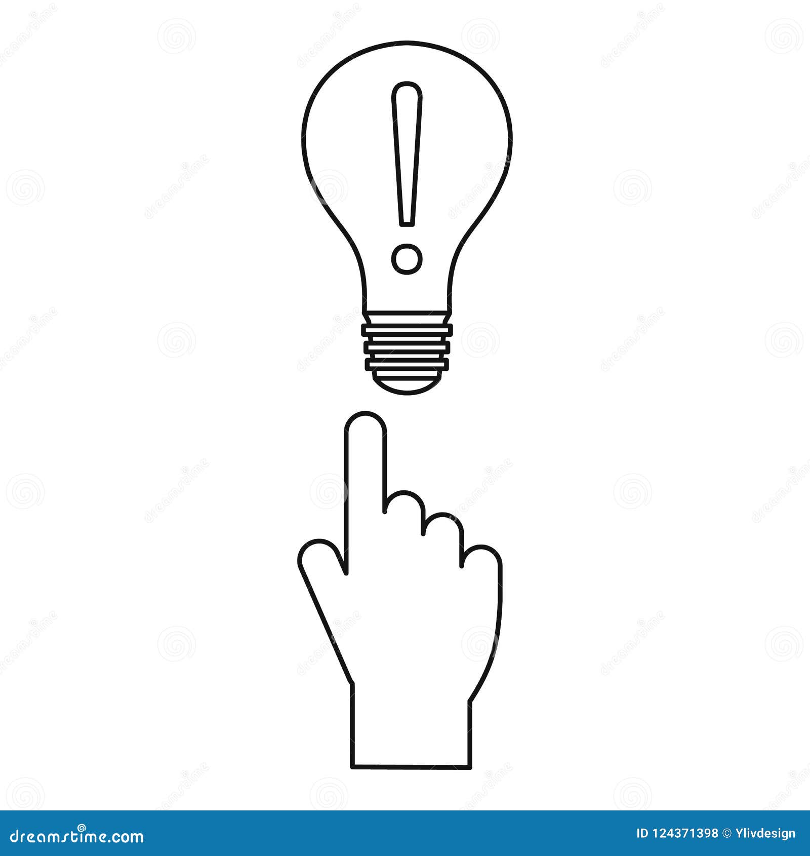 A Finger Pointer and Light Bulb Icon Icon Stock Illustration ...