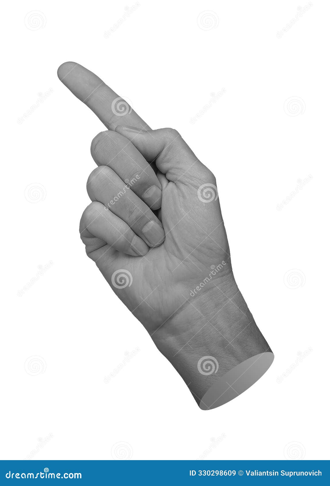 Finger Pointer, Pointing Somewhere, Isolated on White Background Stock ...
