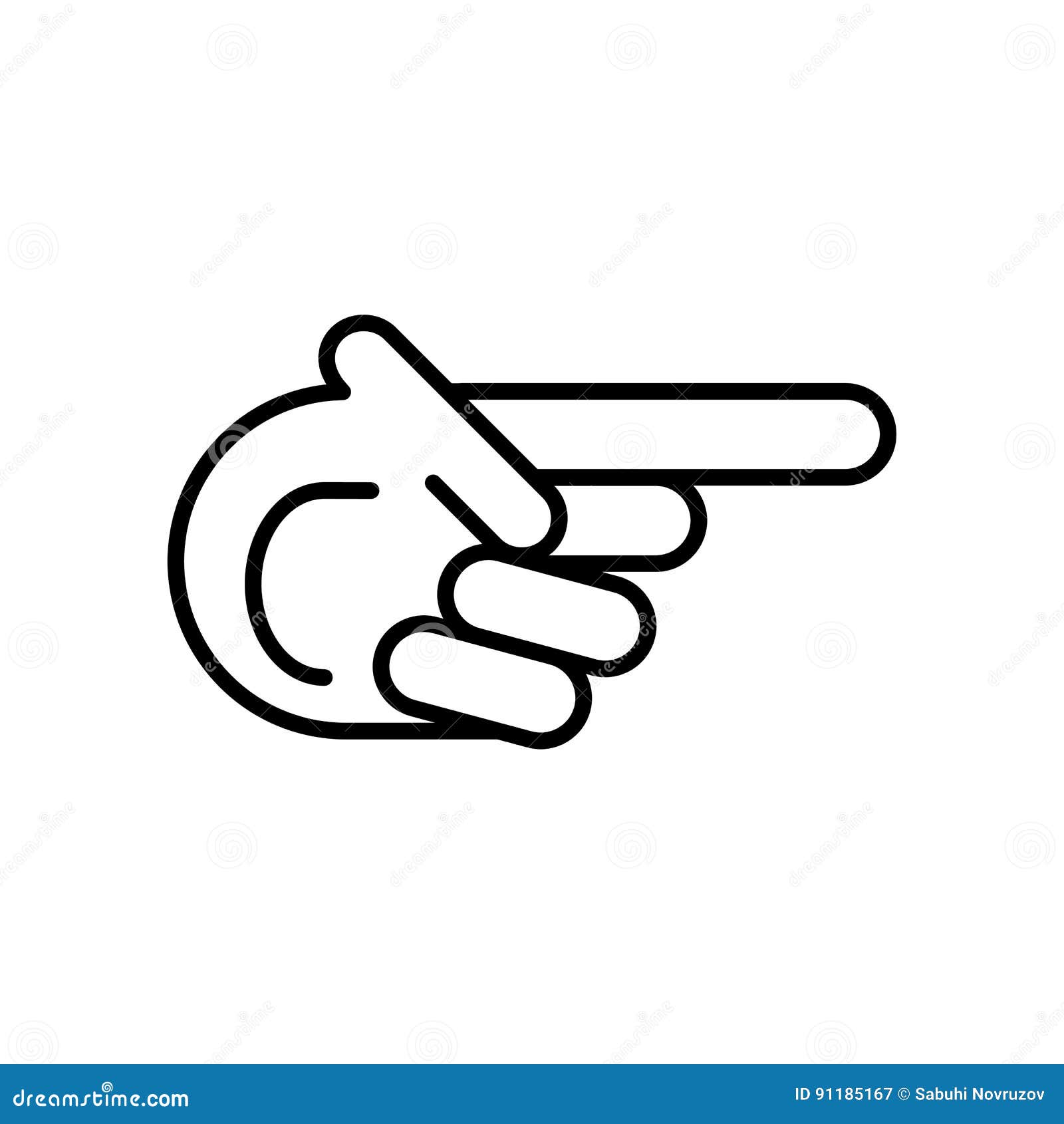 Finger Pointing Aside Vector Icon. Direction Stock Vector ...