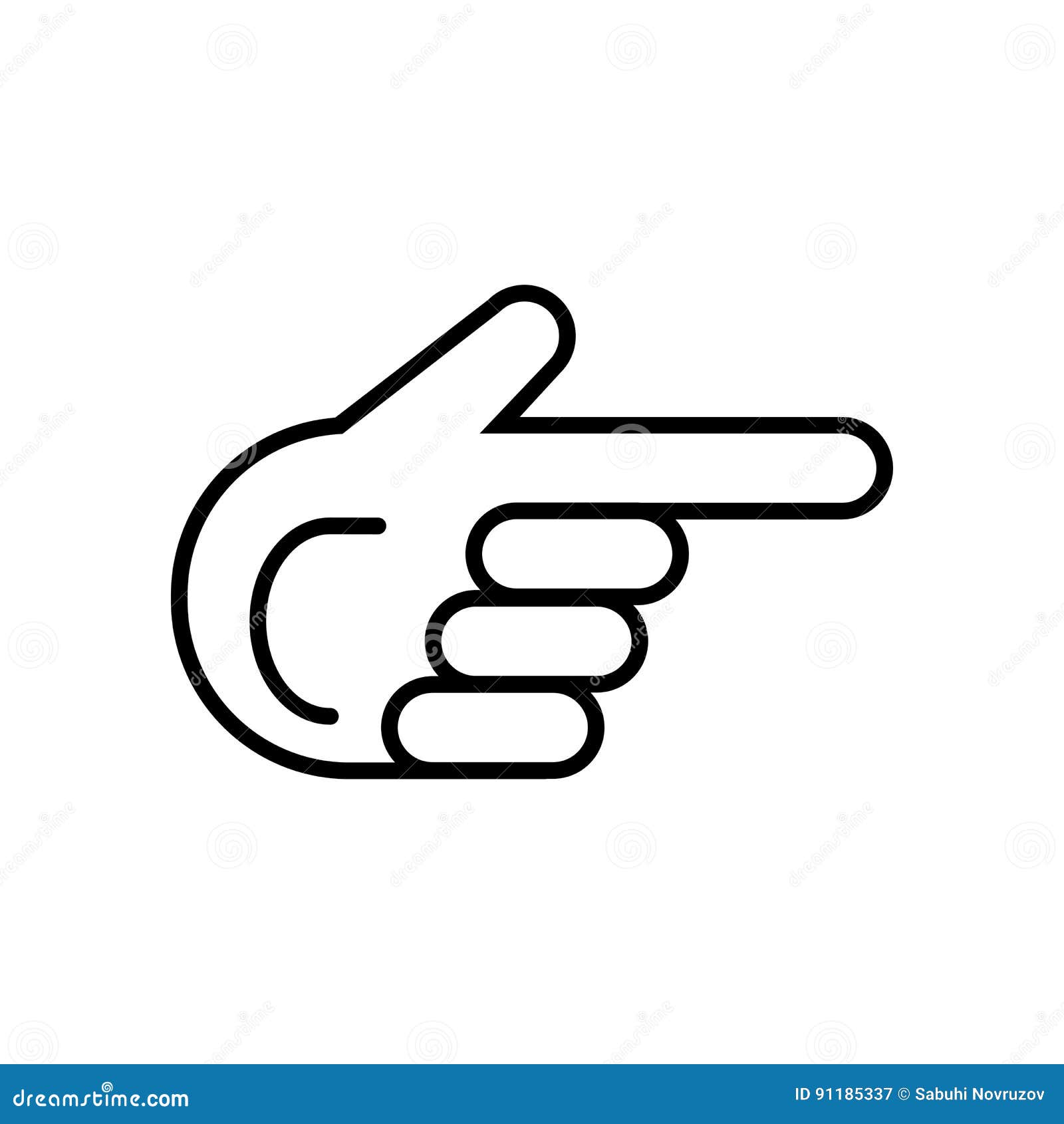 Finger Pointing Aside Vector Icon. Direction Stock Vector ...