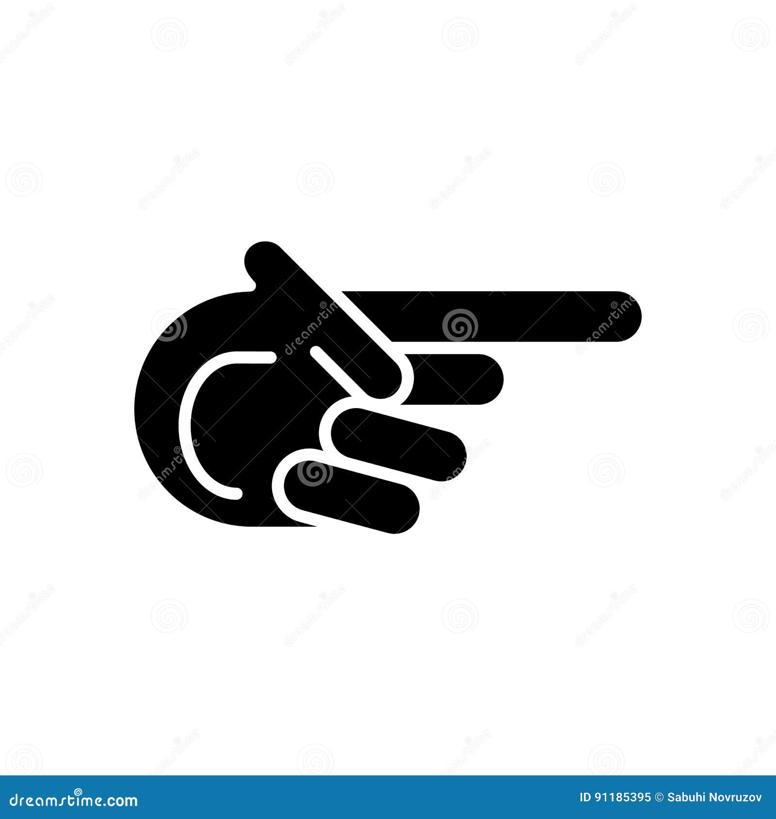 Finger Pointing Aside Vector Icon. Direction Stock Vector ...