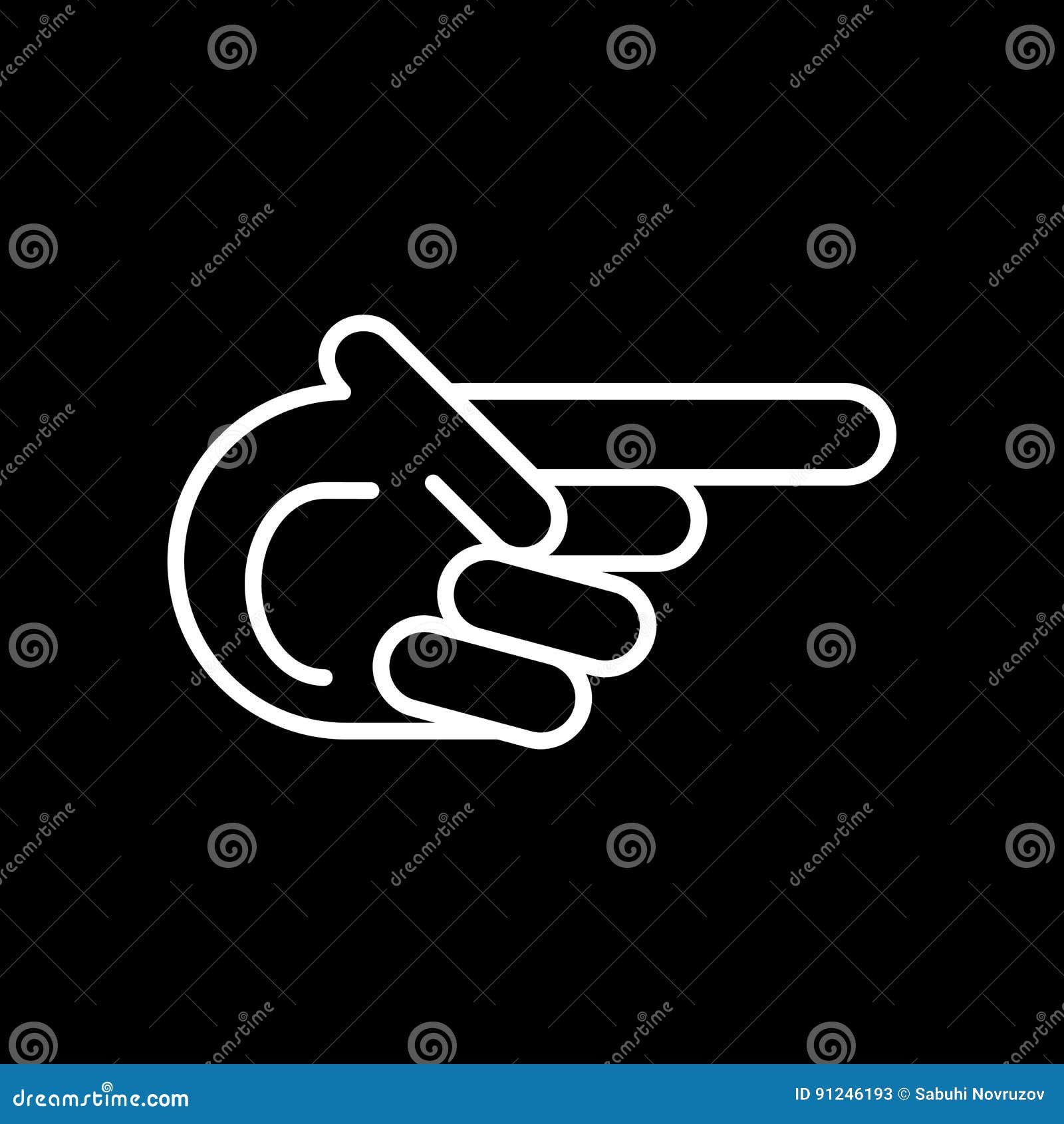 Finger Pointing Aside Vector Icon. Direction Stock Vector ...