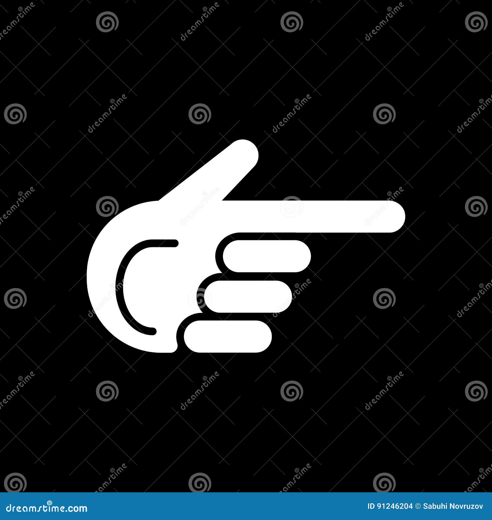 Finger Pointing Aside Vector Icon. Direction Stock Vector ...