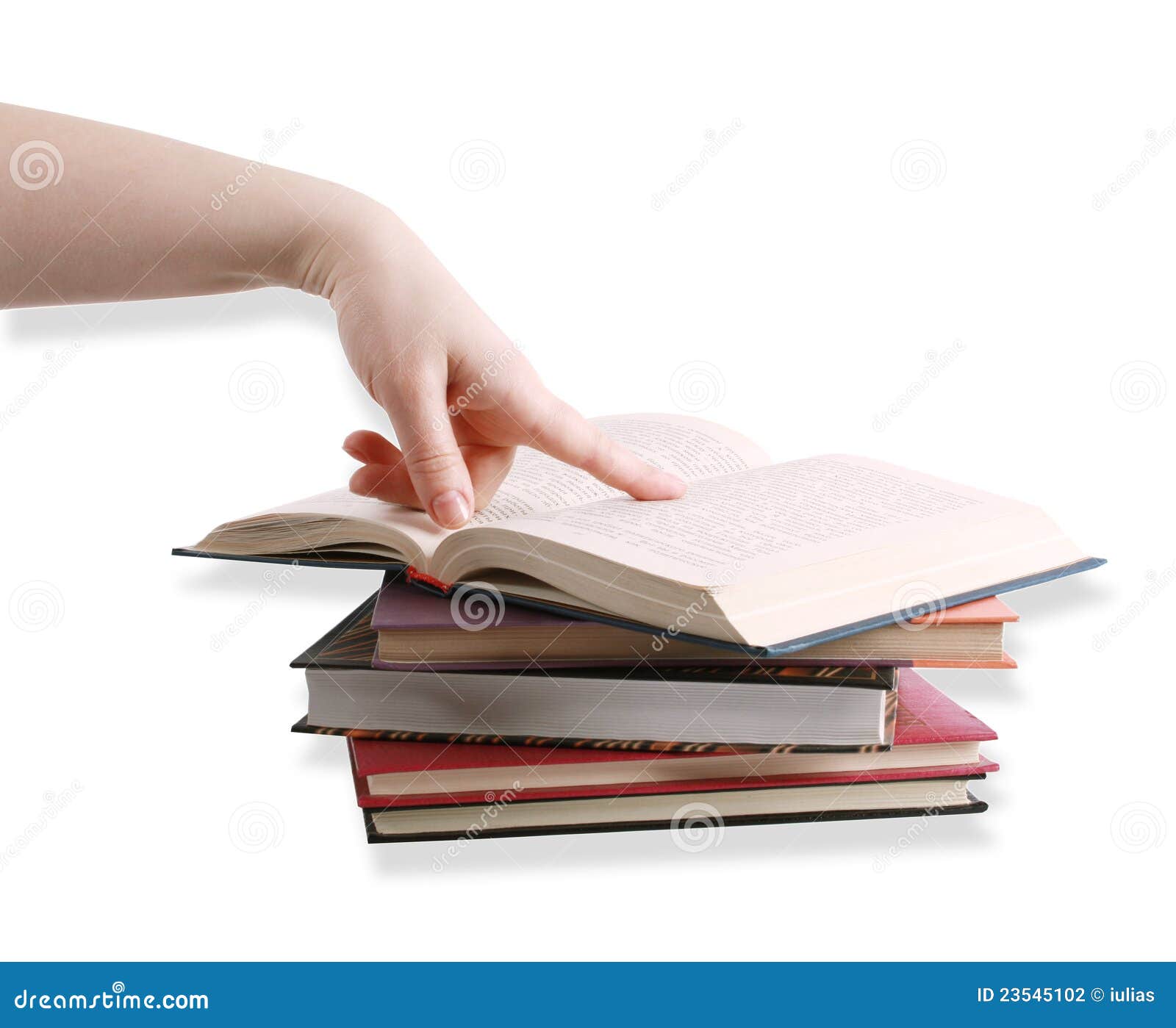 A Finger Pointing on a Book Stock Photo - Image of point, books: 23545102