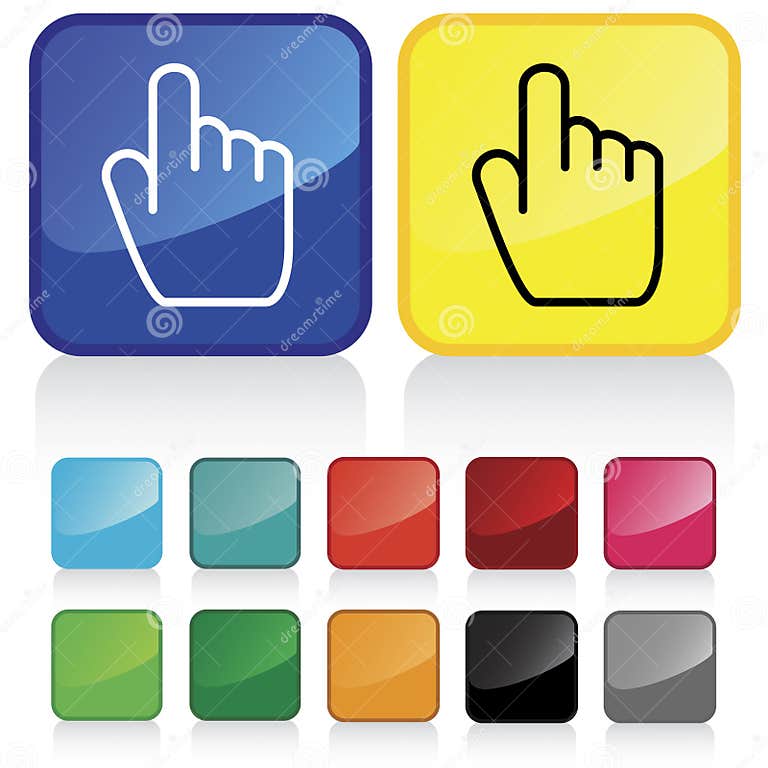Finger pointing button stock vector. Illustration of aiming - 12079044