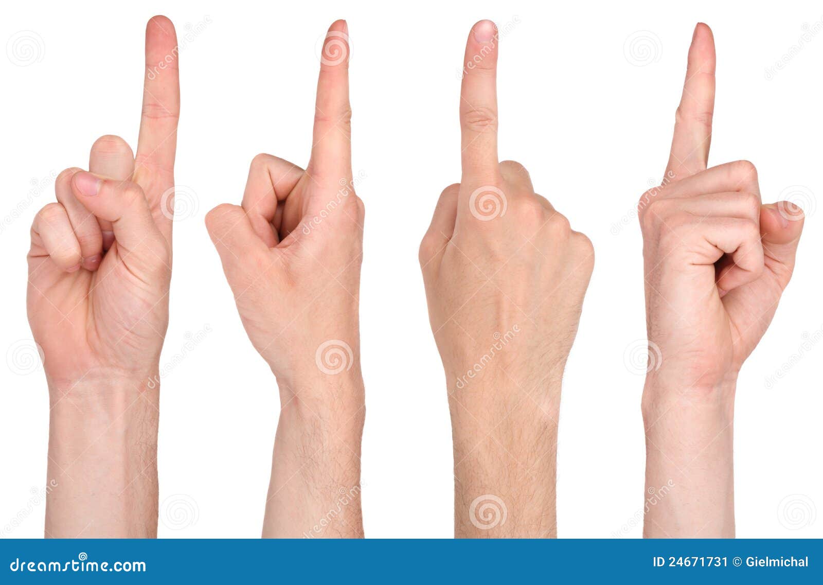 Finger Pointing from Four Different Angle Stock Image - Image of right ...