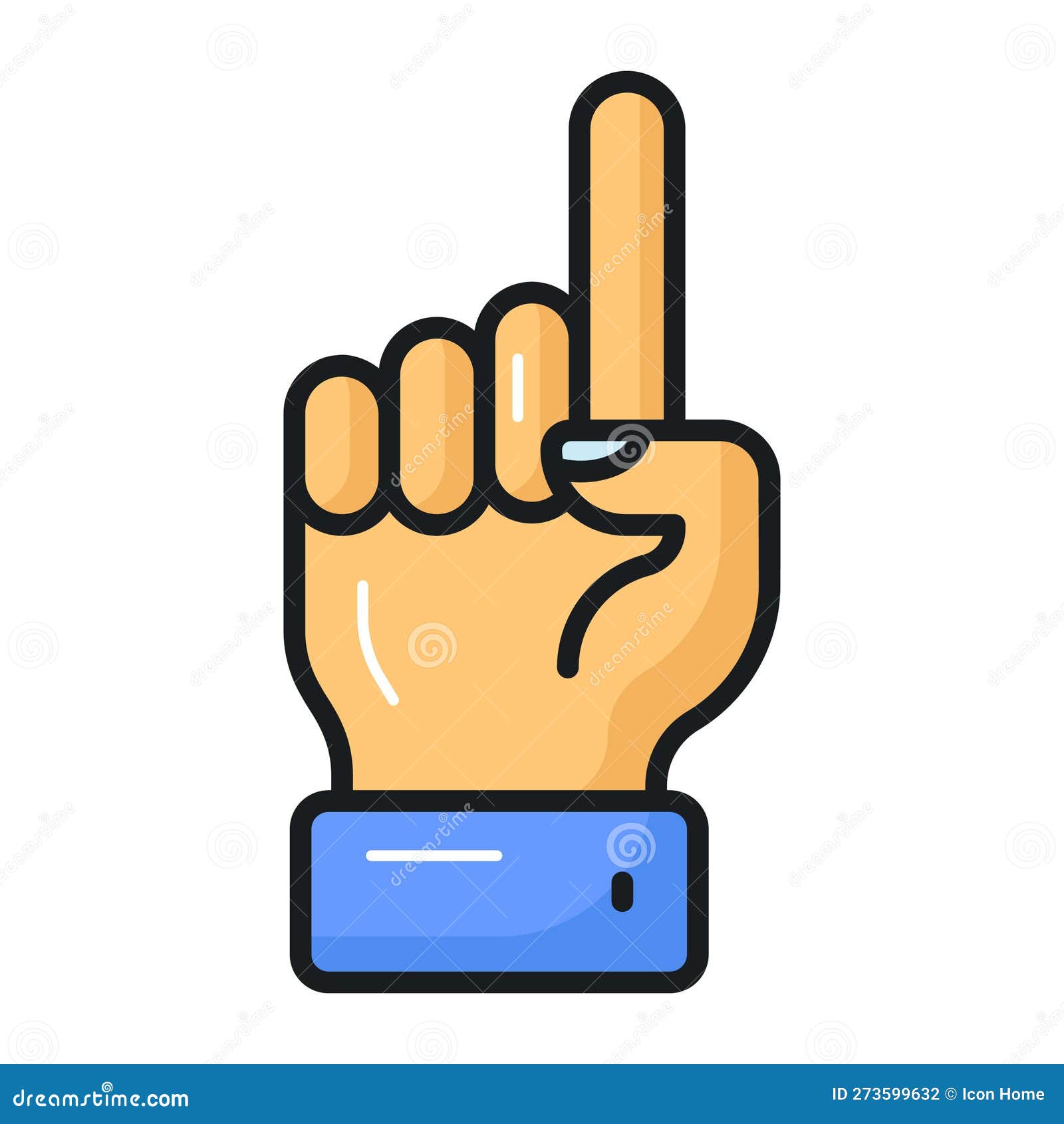 Finger Pointing Hand Gesture, Concept Vector Design of Allah is One ...