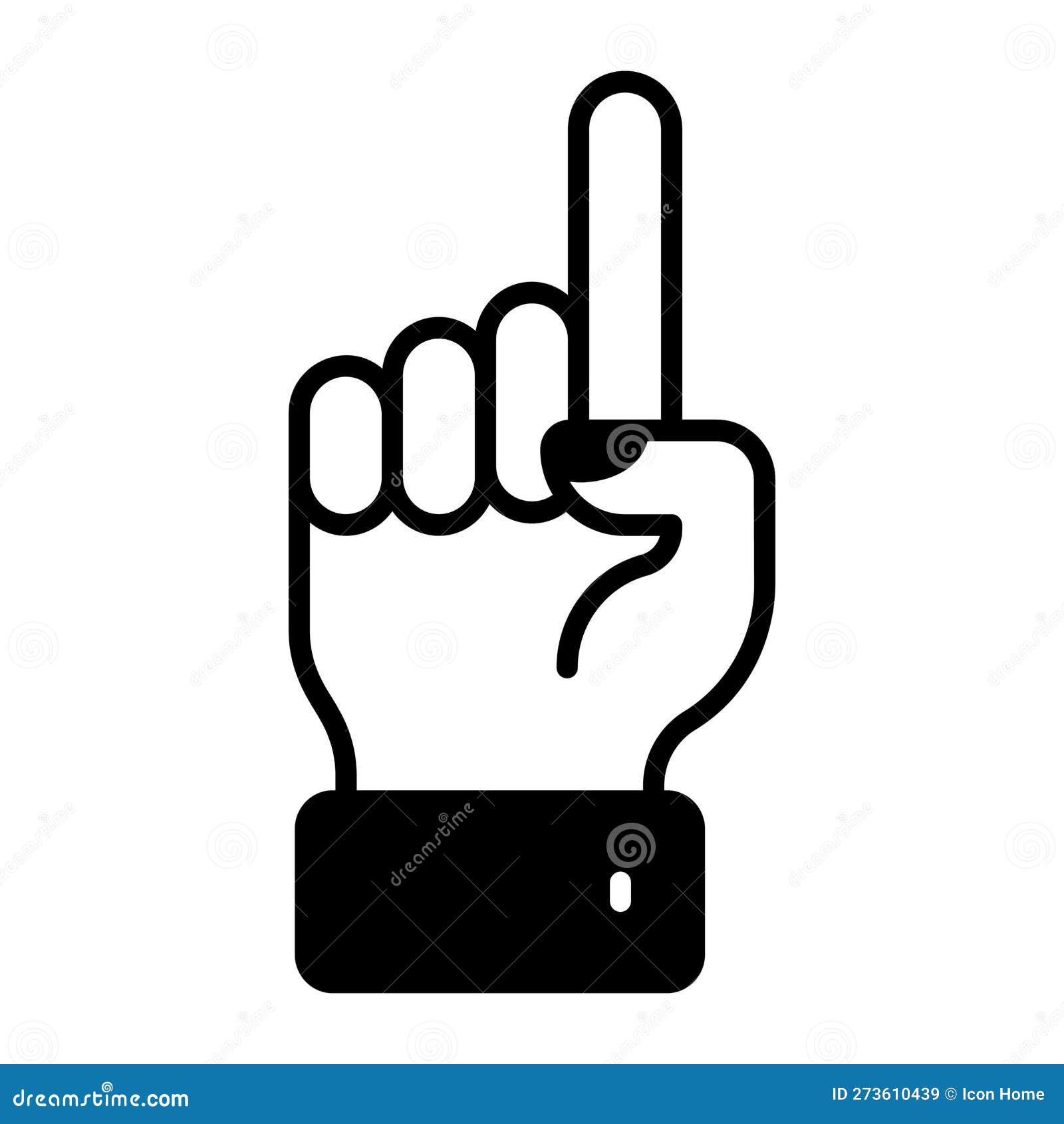Finger Pointing Hand Gesture, Concept Vector Design of Allah is One ...