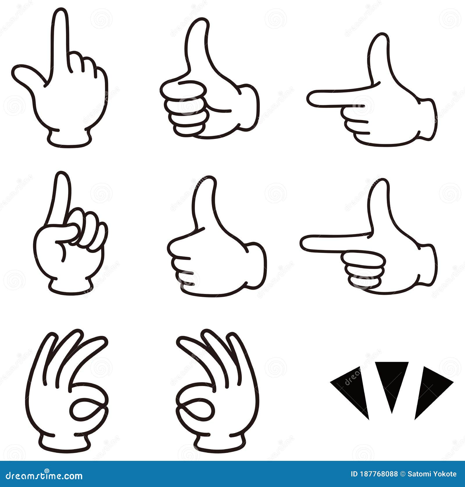 Finger Pointing Hand Icon Set Stock Vector - Illustration of concept ...