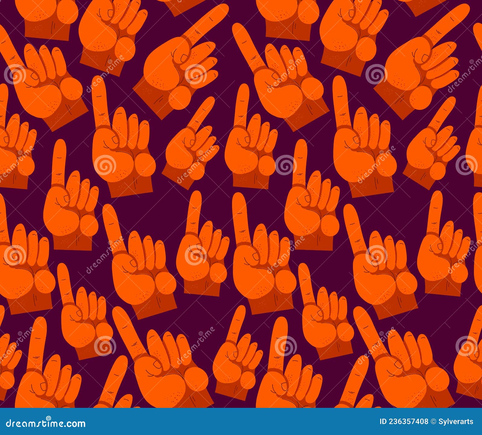 Finger Pointing Hands Vector Seamless Wallpaper, Endless Pattern ...