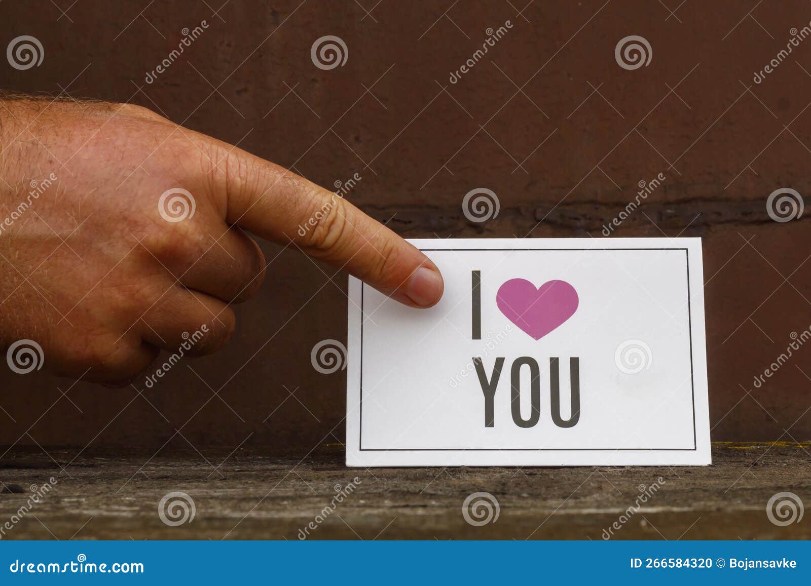 Finger Pointing at I Love You Printed Card Stock Photo - Image of ...