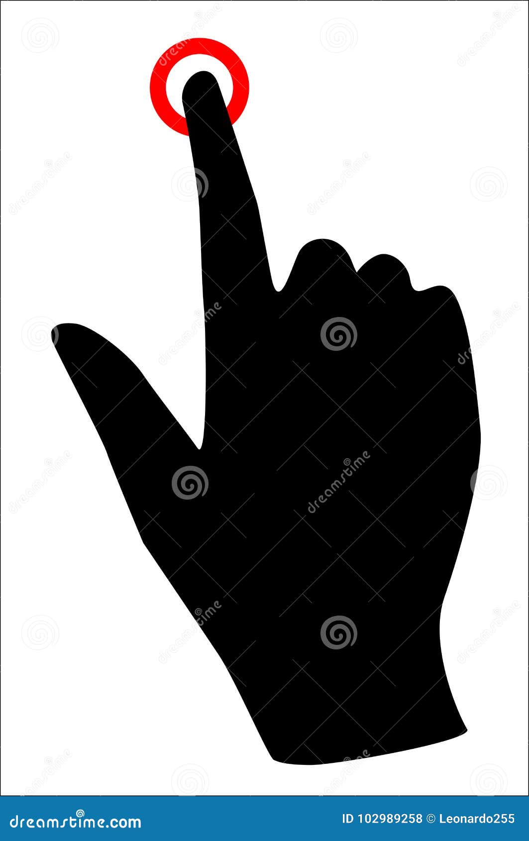 Finger Pointing or Pressing Virtual Button Stock Vector - Illustration ...