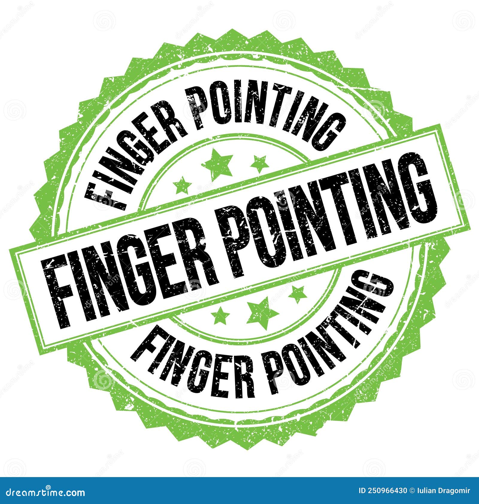 FINGER POINTING Text on Green-black Round Stamp Sign Stock Illustration ...