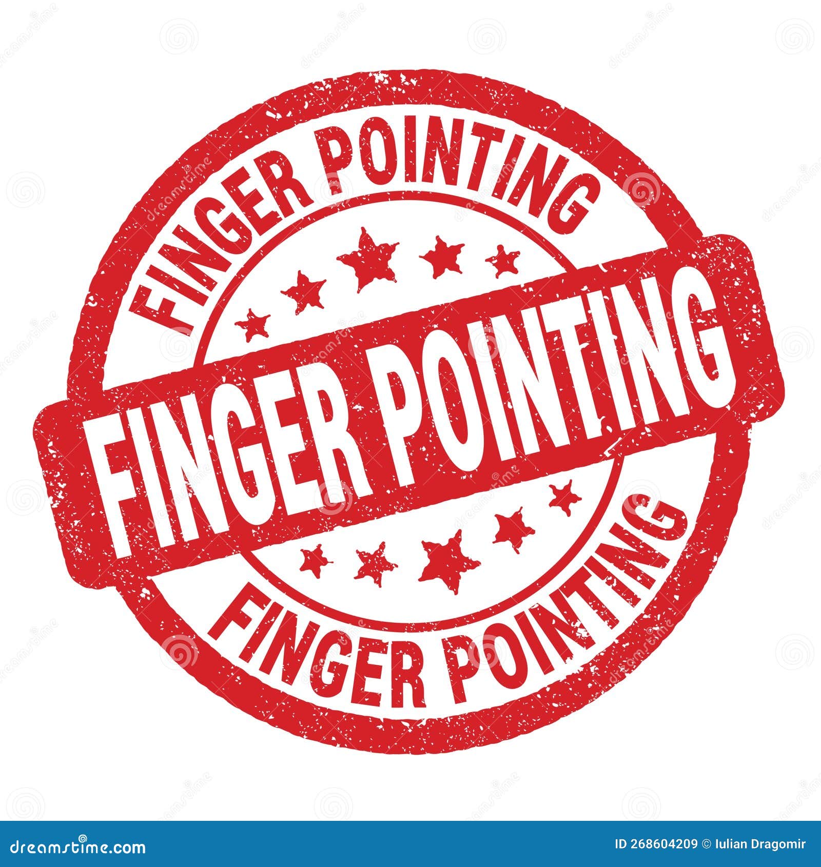 FINGER POINTING Text Written on Red Round Stamp Sign Stock Illustration ...