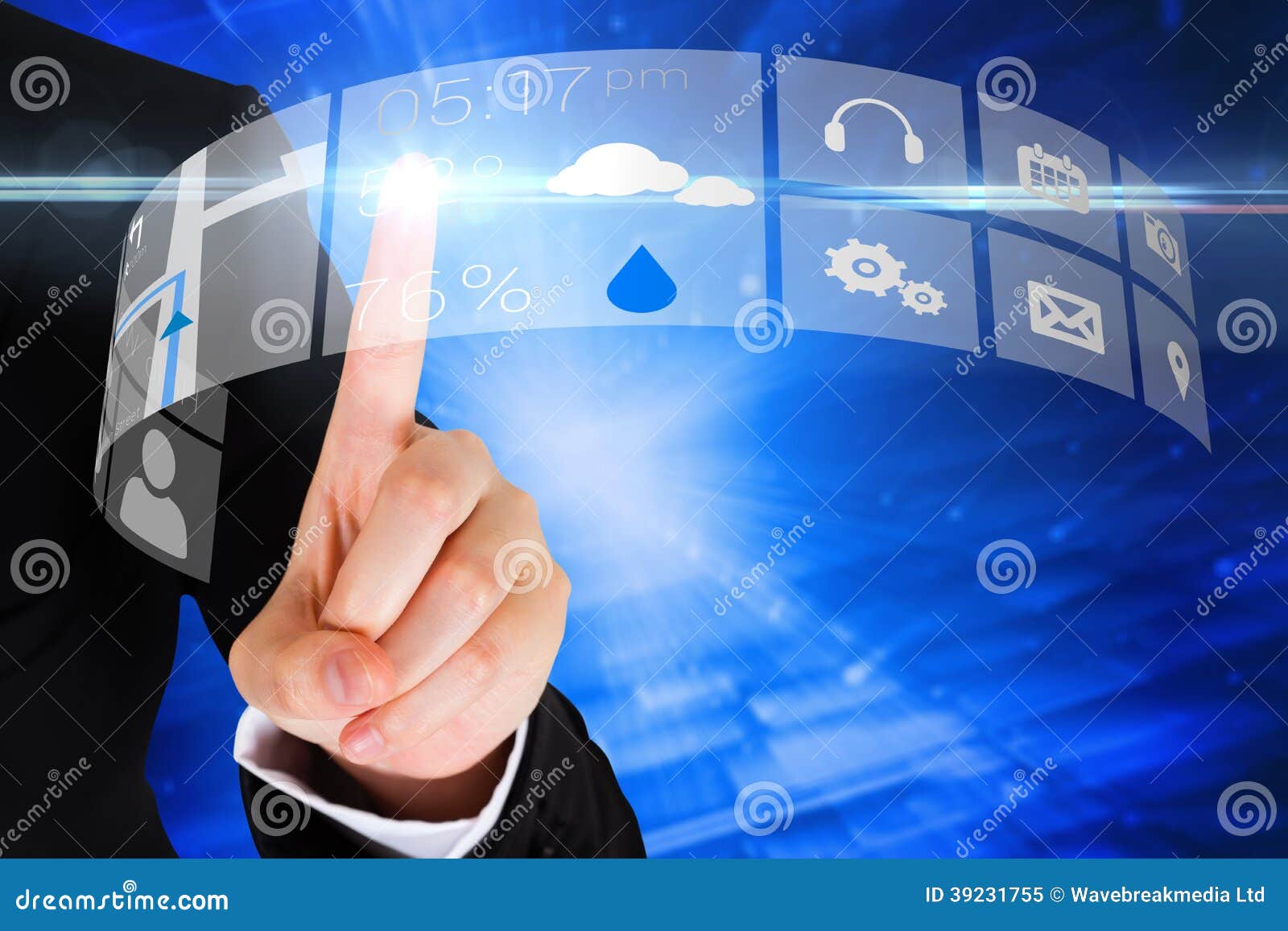 Finger Pointing To App Icons Menu Stock Image - Image of selecting ...