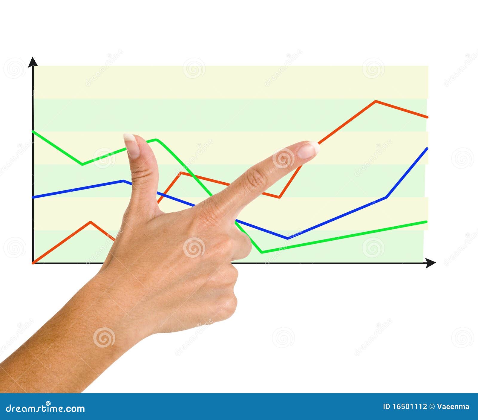 Finger pointing to charts stock photo. Image of person - 16501112