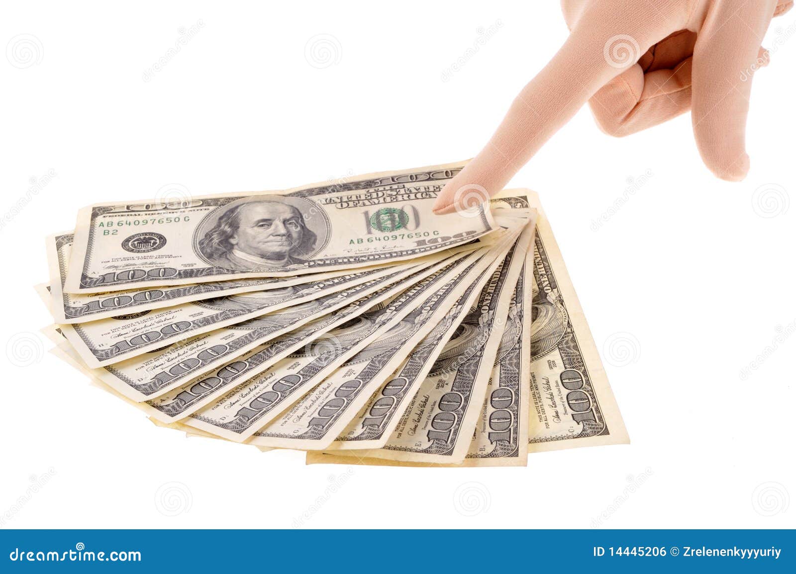 Finger pointing to dollars stock photo. Image of finances - 14445206