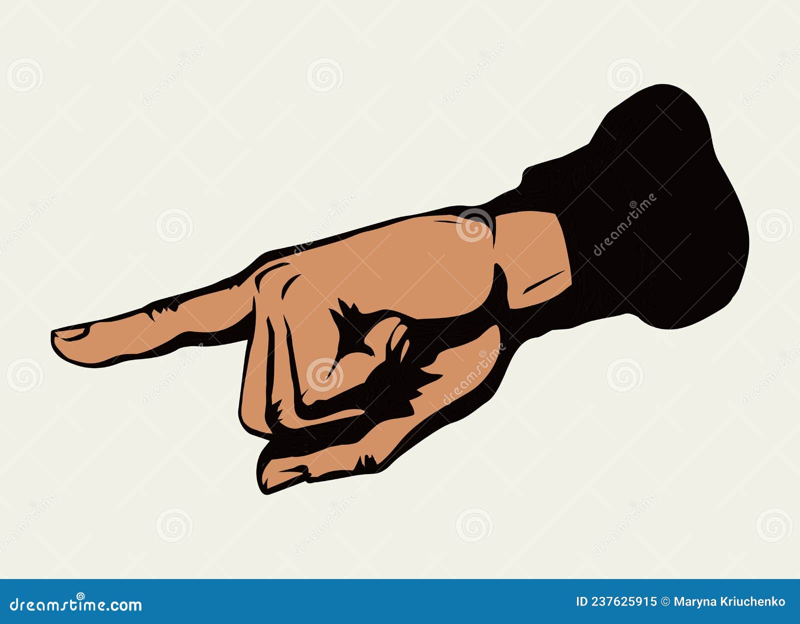 Finger Pointing To an Object. Vector Drawing Stock Vector ...