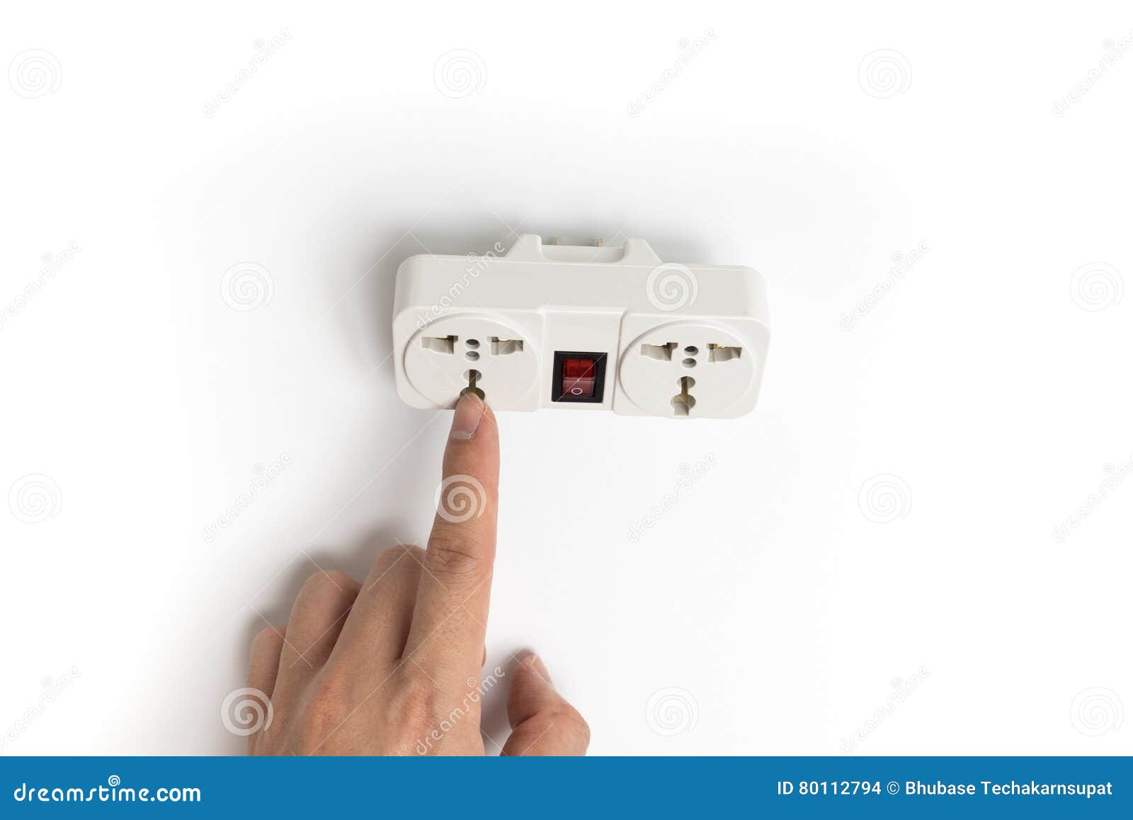 Finger Pointing To Power Plug Socket Stock Photo - Image of pointing ...