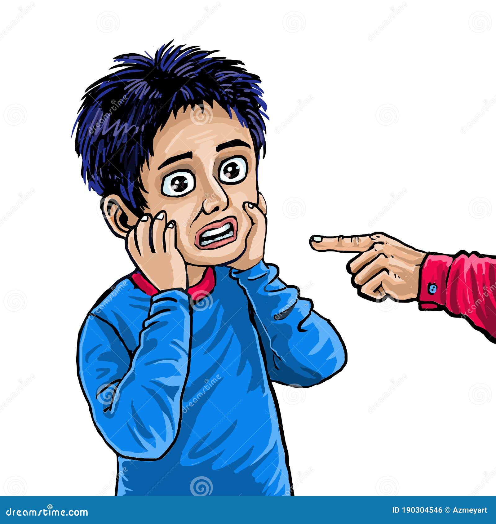 A Finger Pointing To a Shocking Boy Stock Vector - Illustration of ...