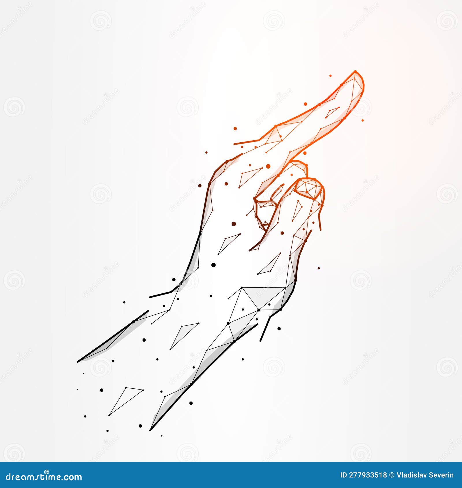 Finger Pointing or Touch Polygonal Vector Illustration Isolated on ...