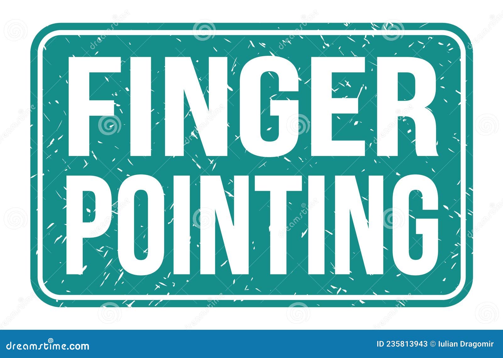 FINGER POINTING, Words on Blue Rectangle Stamp Sign Stock Illustration ...