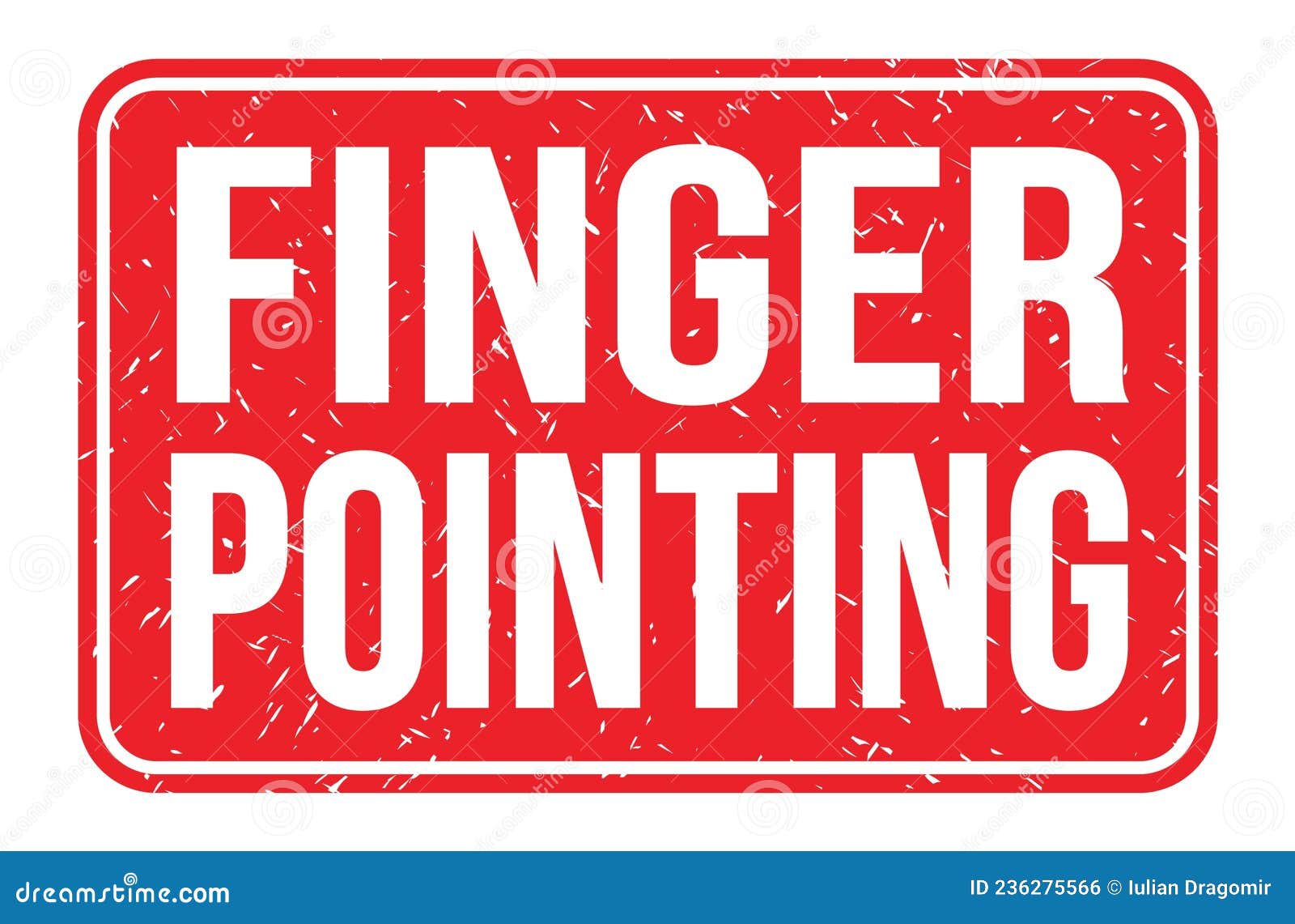 FINGER POINTING, Words on Red Rectangle Stamp Sign Stock Illustration ...