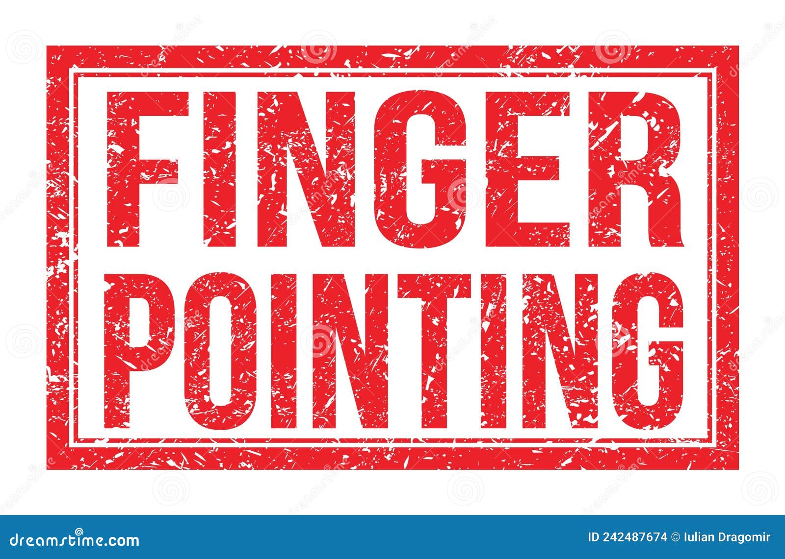 FINGER POINTING, Words on Red Rectangle Stamp Sign Stock Illustration ...