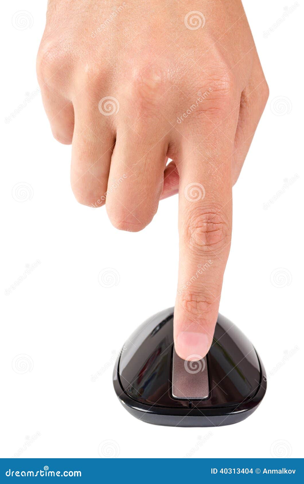 Finger Points To Scroll Wheel of Touch Computer Mouse Isolated Stock ...