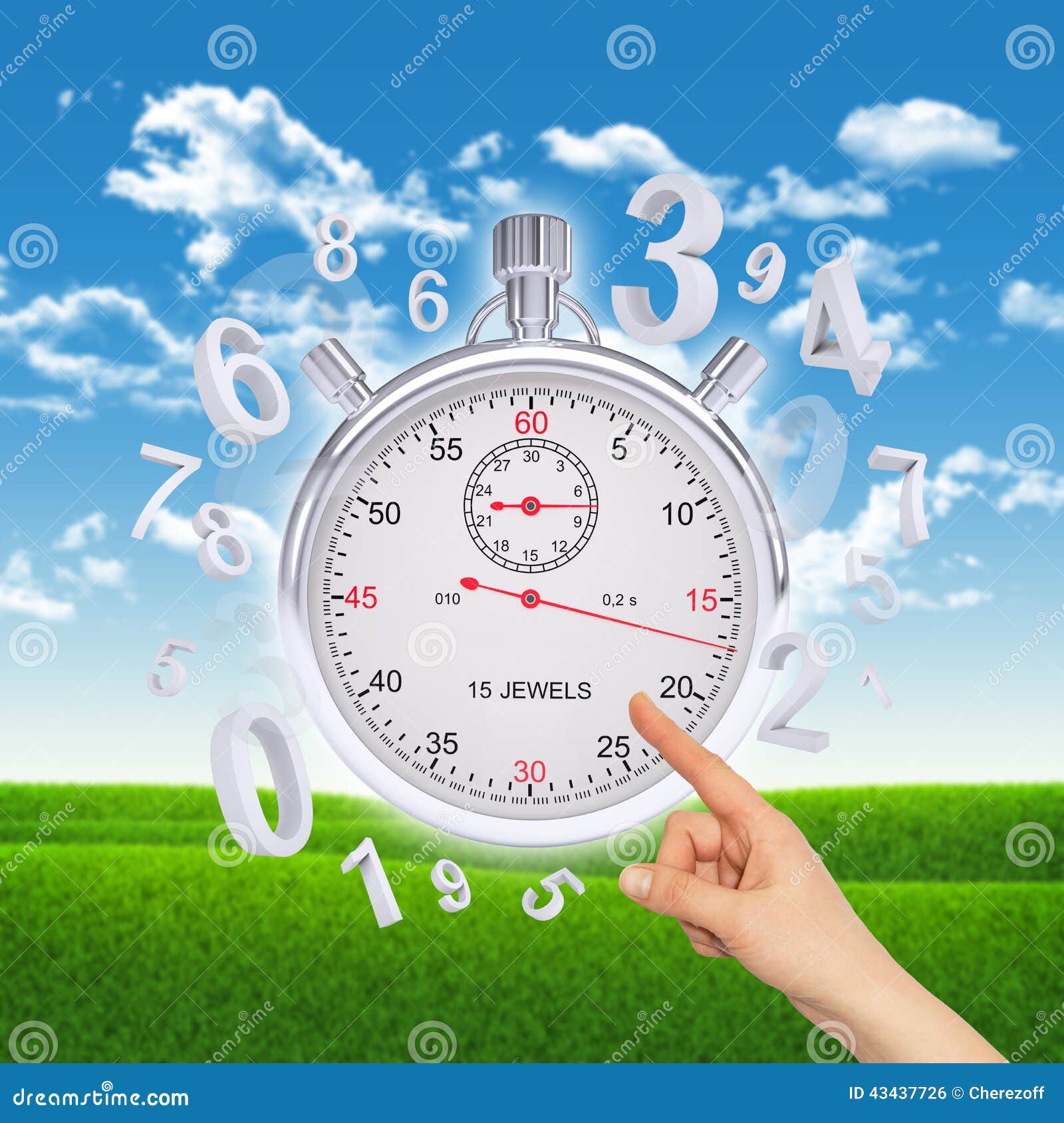 Finger Points To Clock Face With Figures Royalty-Free Stock Image ...