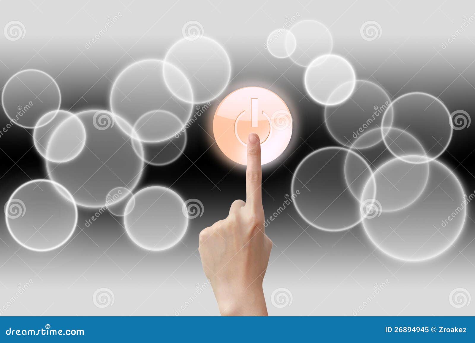 Finger and power button stock image. Image of concept - 26894945