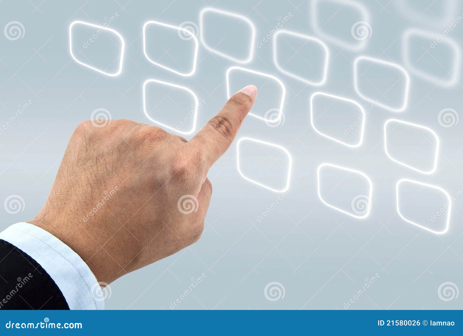Finger Press on Blank Touch Screen Stock Photo - Image of color, finger ...
